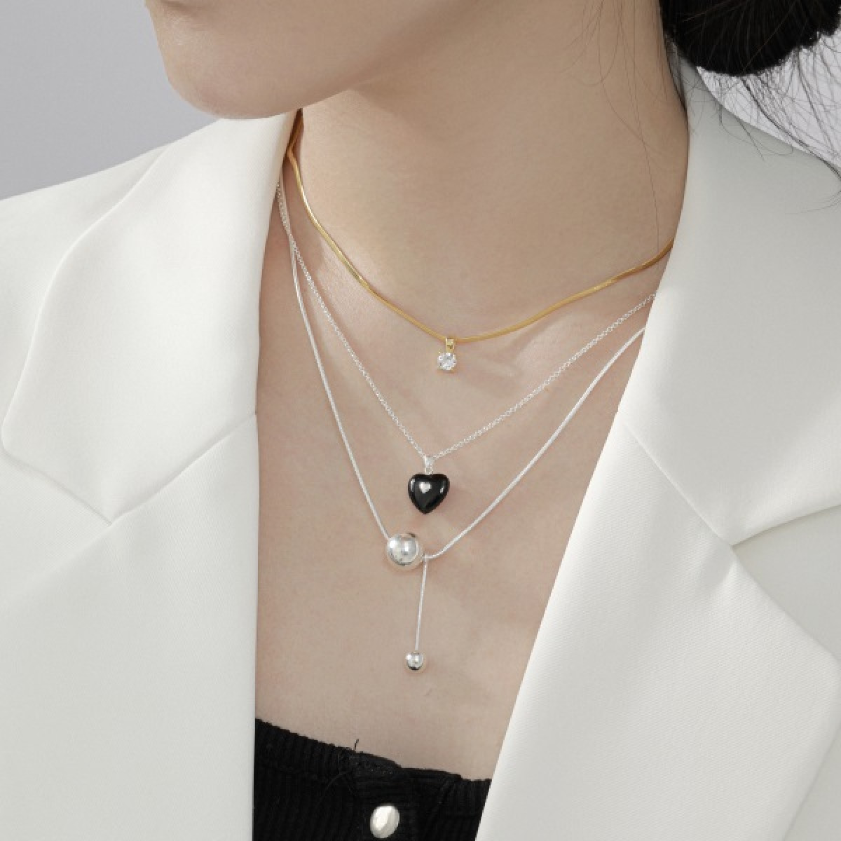 Lantisor herringbone din argint placat cu aur model serpent cu ...